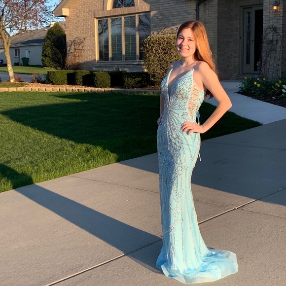 Splash | Dresses | Blue Sequin Prom Dress | Poshmark